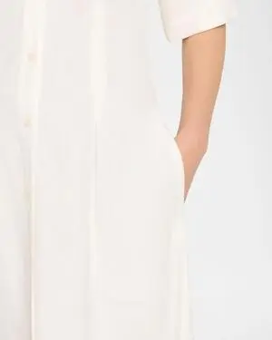Simkhai Claudine Linen-blend Midi Shirt Dress - White