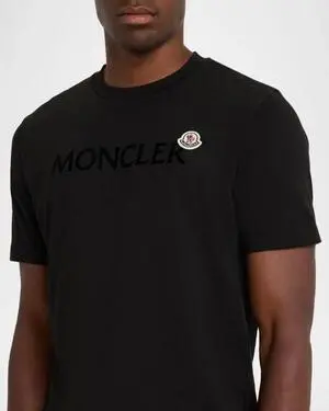 Moncler Apos;s Logo Script Crewneck T-shirt - Black