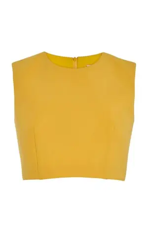 CAROLINA HERRERA Carolina Herrera Cropped Bi-Stretch Wool Tailored Top