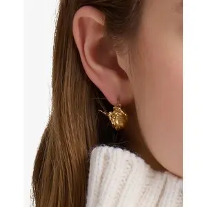 Marni Tulip Brass Hoop Earrings