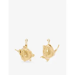 Marni Tulip Brass Hoop Earrings