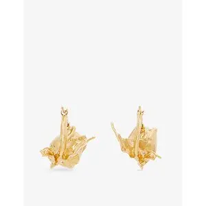 Marni Tulip Brass Hoop Earrings