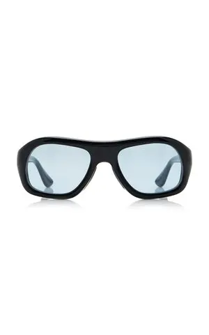 PORT TANGER Aviator-frame Acetate Sunglasses - Black