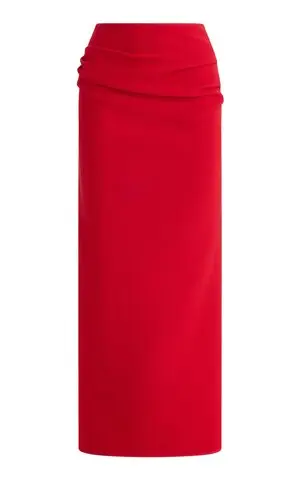 Maticevski Draped Crepe Maxi Skirt - Red