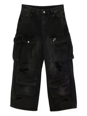 MUSIUM DIV. Cargo Distressed Jeans - Black