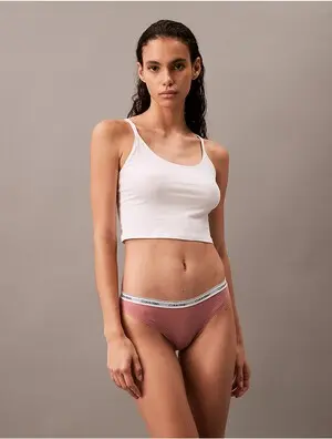 Calvin Klein Icon Logo Low Rise Bikini Red Grape