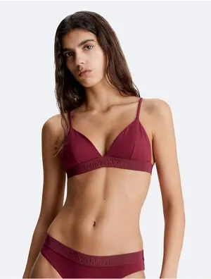 Calvin Klein Core Tonal Triangle Bikini Top - Deep Cranberry
