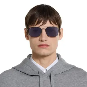 Gucci Specialized Fit Rectangle Sunglasses - Silver