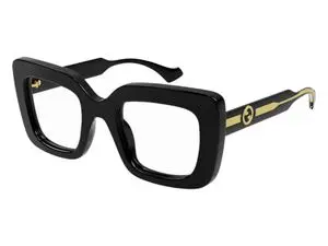 Gucci Square Full Rim Eyeglasses - Black (gg1554o 001)