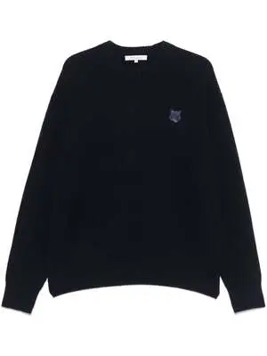 Maison Kitsuné Fox Head Wool Jumper - Blue