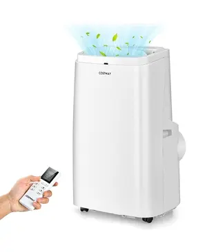 COSTWAY 9000btu Portable Air Conditioner 3-in-1 Air Cooler Fan Dehumidifier W/ Remote - White