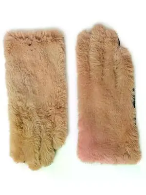 TWINSET Faux-fur Gloves - Brown