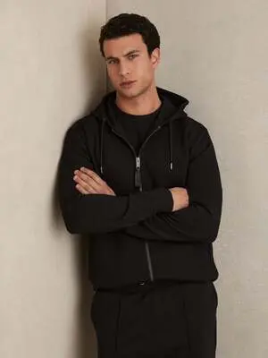 REISS Malvern Interlock Zip-through Hoodie