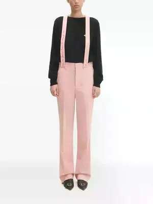 Fiorucci Wool Trousers With Embroidered Straps