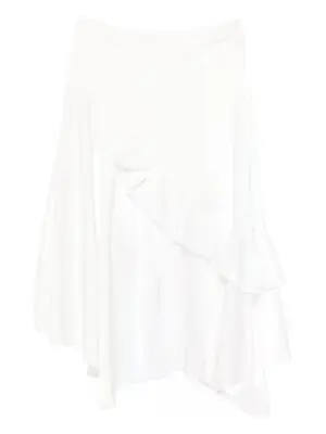 TOUT A COUP Ruffled Asymmetric Hem Skirt