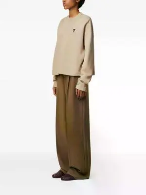 AMI Paris De Coeur Cotton Sweatshirt - Neutrals