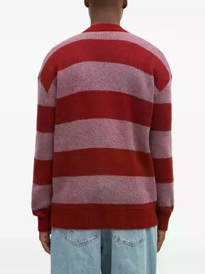 Aries Striped Cardigan - Red