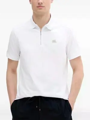 Karl Lagerfeld Zip-neck Logo-patch Polo Shirt