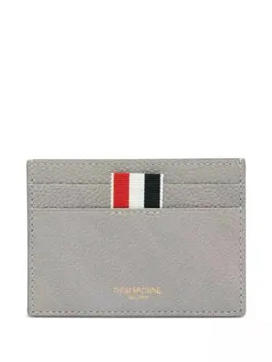 Thom Browne Grosgrain-tab Leather Cardholder - Grey