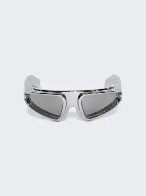 Rick Owens Silver Tone Eyewear For Men