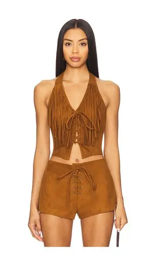 LOVERS AND FRIENDS Noella Faux Suede Top