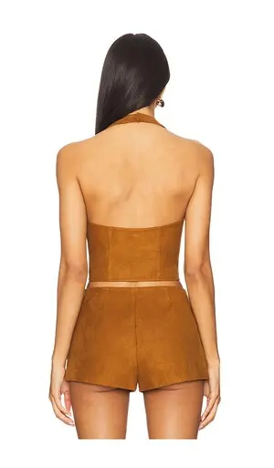 LOVERS AND FRIENDS Noella Faux Suede Halter Top