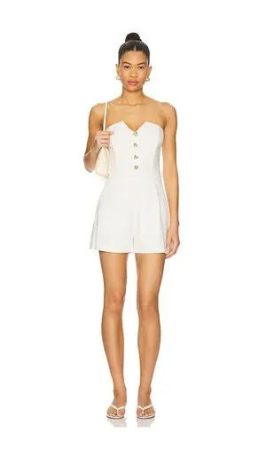 Generation Love Carine Linen Romper - White