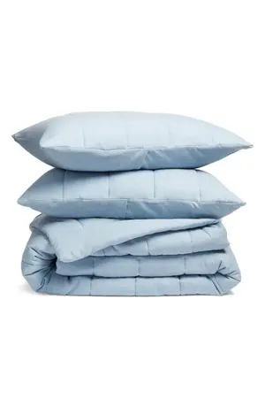 Nordstrom Organic Cotton Mélange Quilted Comforter & Shams Set - Blue Subdued
