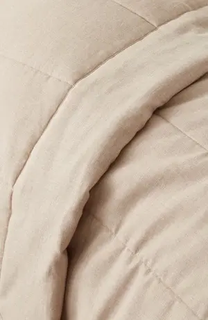 Nordstrom Organic Cotton Mélange Quilted Comforter & Shams Set - Tan Thread