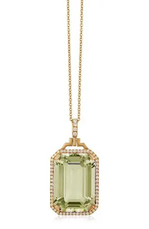 Goshwara Gossip Emerald-cut Prasiolite Pendant Necklace - Translucent Green