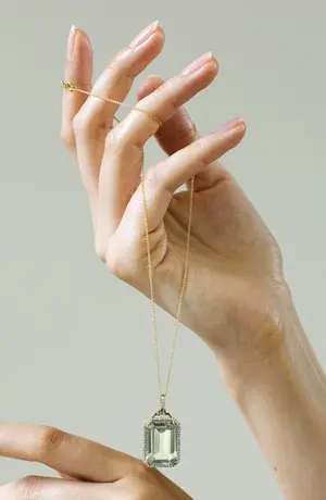 Goshwara Gossip Emerald-cut Prasiolite Pendant Necklace