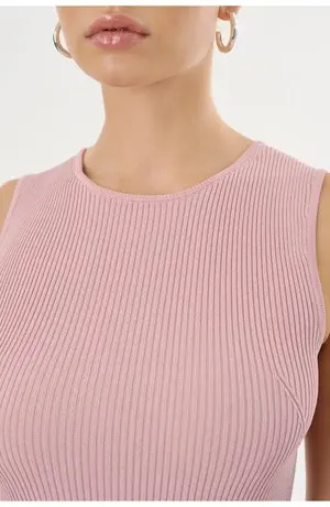 LAMARQUE Rib Knit Mini Dress - Rose