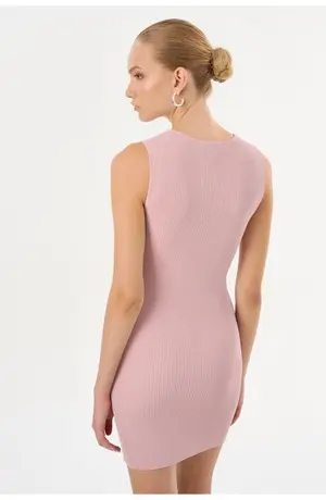 LAMARQUE Rib Knit Mini Dress - Rose