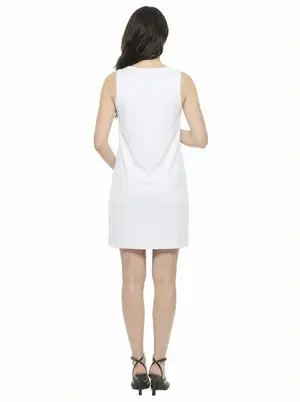 24SEVEN COMFORT APPAREL Maternity Mini Shift Dress - White