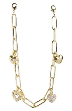 Baublebar Hera Pave Heart Charm Phone Wrist Strap - Gold/ Clear