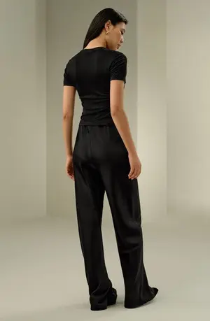 Lilysilk Silk Jersey Slim Fit Tee - Black