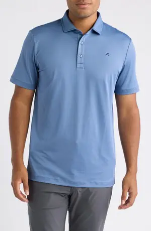 REDVANLY Alpine Solid Performance Polo - Blue Horizon