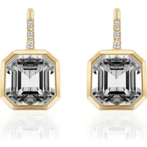 Goshwara Asscher-cut Semiprecious Stone & Diamond Drop Earrings - Clear