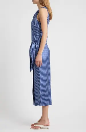 Rails Cairo Tie Waist Sleeveless Satin Midi Dress