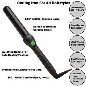 JOSE EBER Clipless Curling Iron - Black