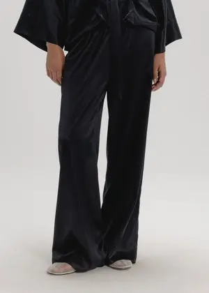 ALAS Silk Wide Leg Pants - Black