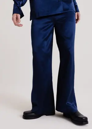 ALAS Silk Wide Leg Pants - Royal Blue