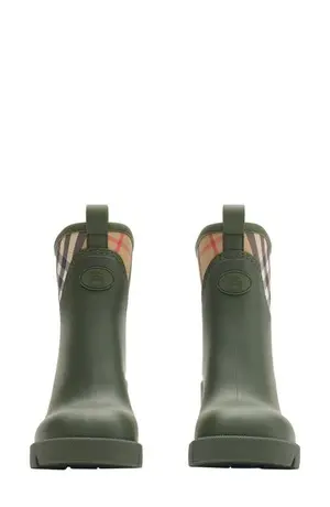 Burberry Marsh Stamp Heel Rain Boots - Loch