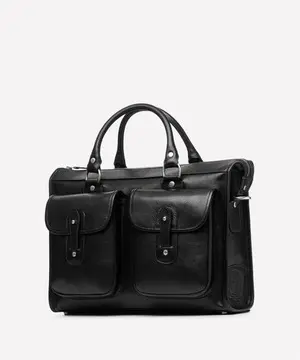 Ghurka Examiner No. 5 Briefcase - Vintage Black Leather