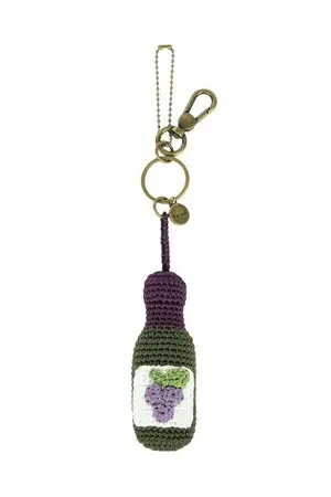 THE SAK Yarnicharmz Hand Crochet Danglefood - Wine Bottle
