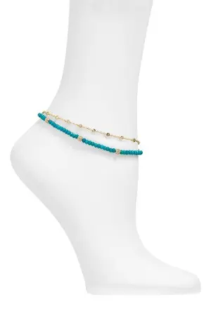 Baublebar Irina Semiprecious Stone Anklets Set Of 2 - Turquoise