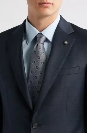 JACK VICTOR Stacey Trim Fit Solid Stretch Super 110s Suit - Navy