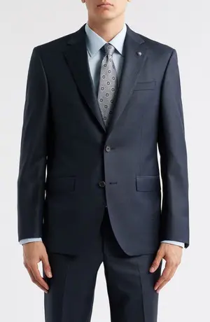 JACK VICTOR Stacey Trim Fit Solid Stretch Super 110s Suit - Navy