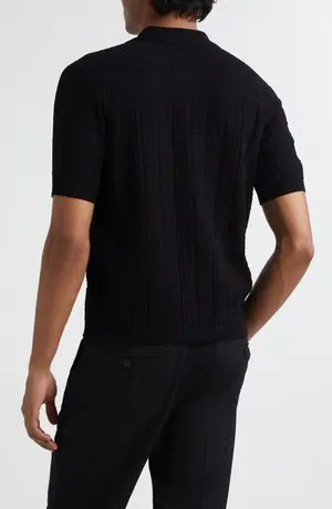 Balmain Monogarm Jacqurd Polo Sweater