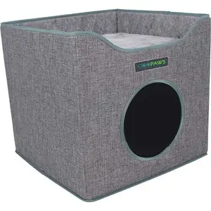 JESPET Foldable Cat Condo House - Gray